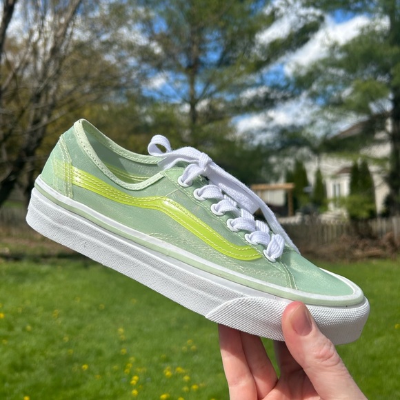 Vans | Shoes | Vans Neon Green Breathable Sheer Old Skool Laceup ...